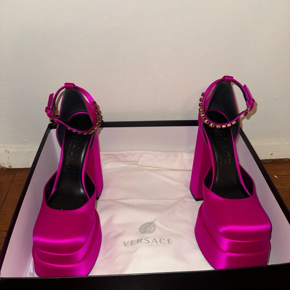 Versace | Shoes | Versace Hot Pink Platform Heels | Poshmark